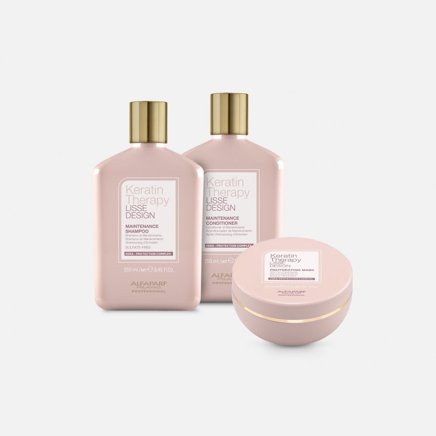 Kit Alfaparf Lisse Design Keratin Therapy Shampoo + Conditioner + Mask ...
